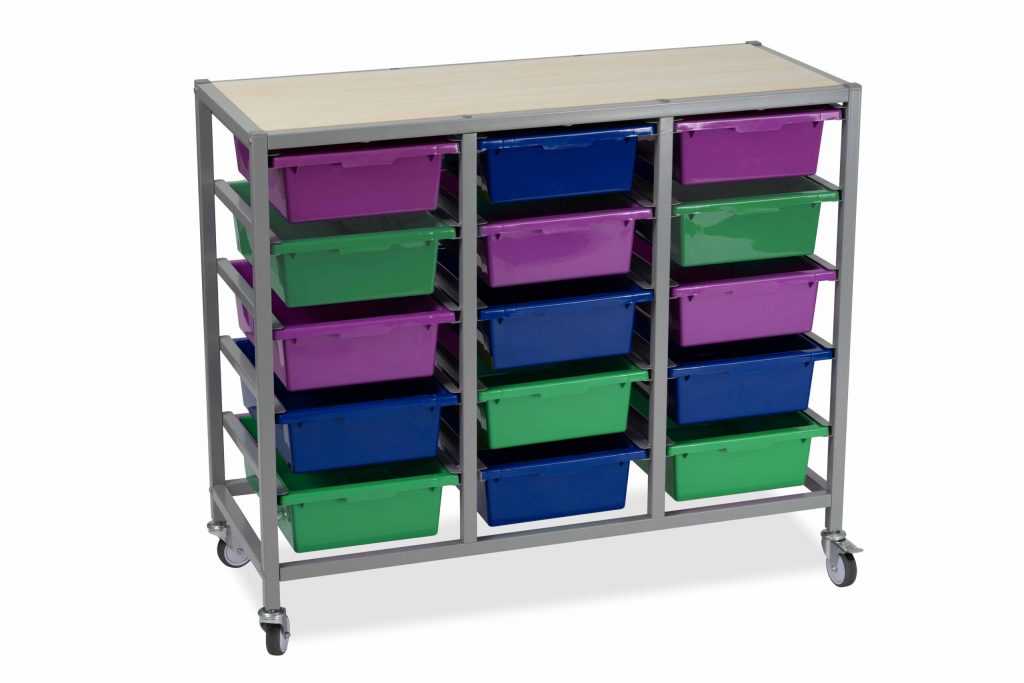 Tote Trolley Bundle – 15 Bays & 15 Trays - Designer Pinboards Australia